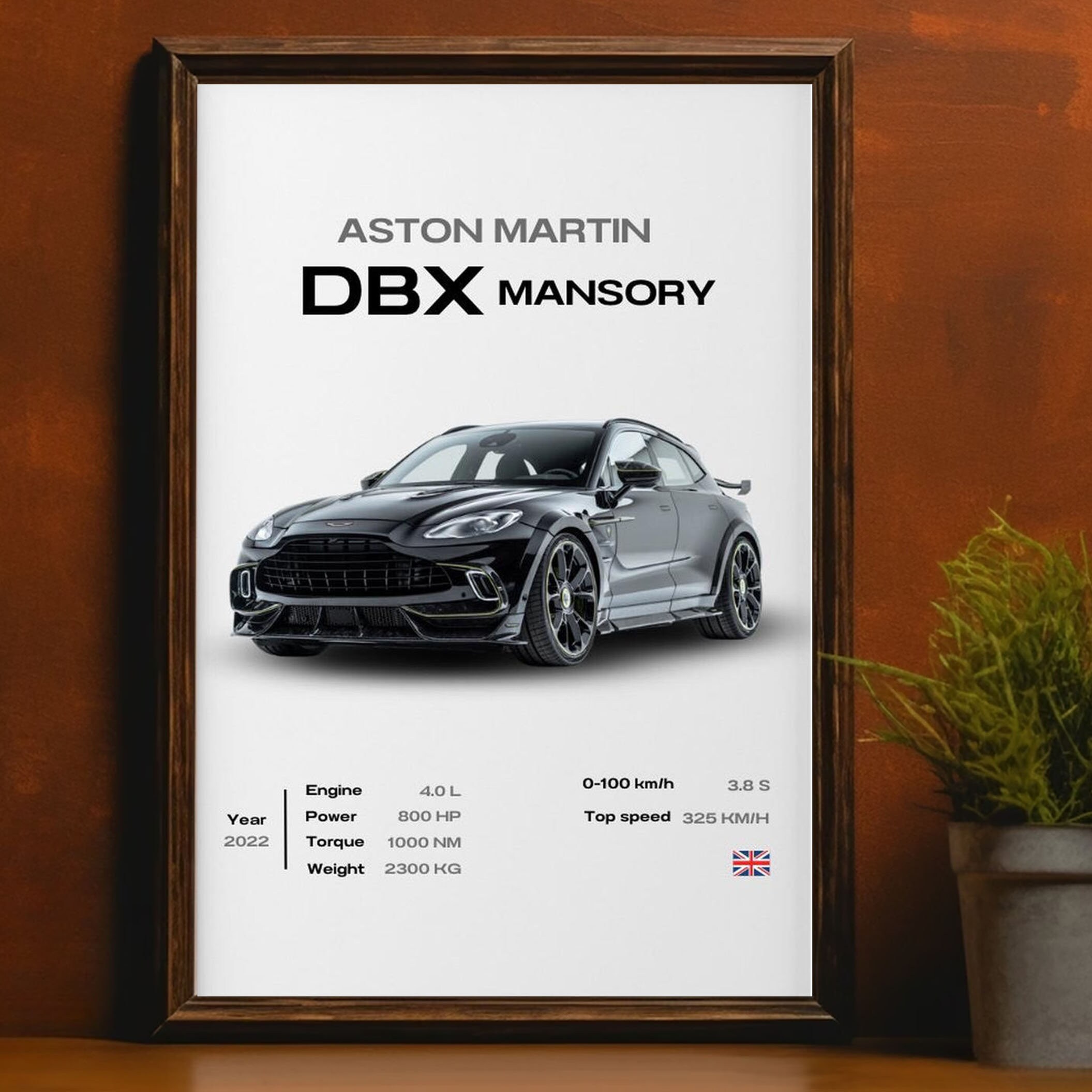 Aston Martin DBX Mansory Poster, Mid Century Modern Car Poster, Retro ...