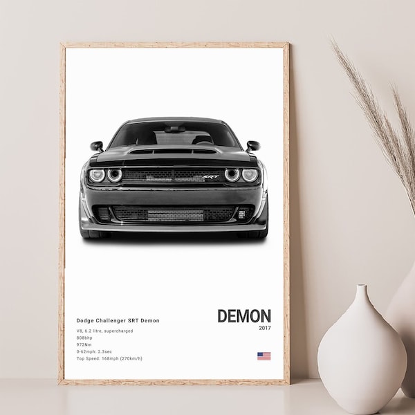 Dodge Challenger Demon Poster - Etsy