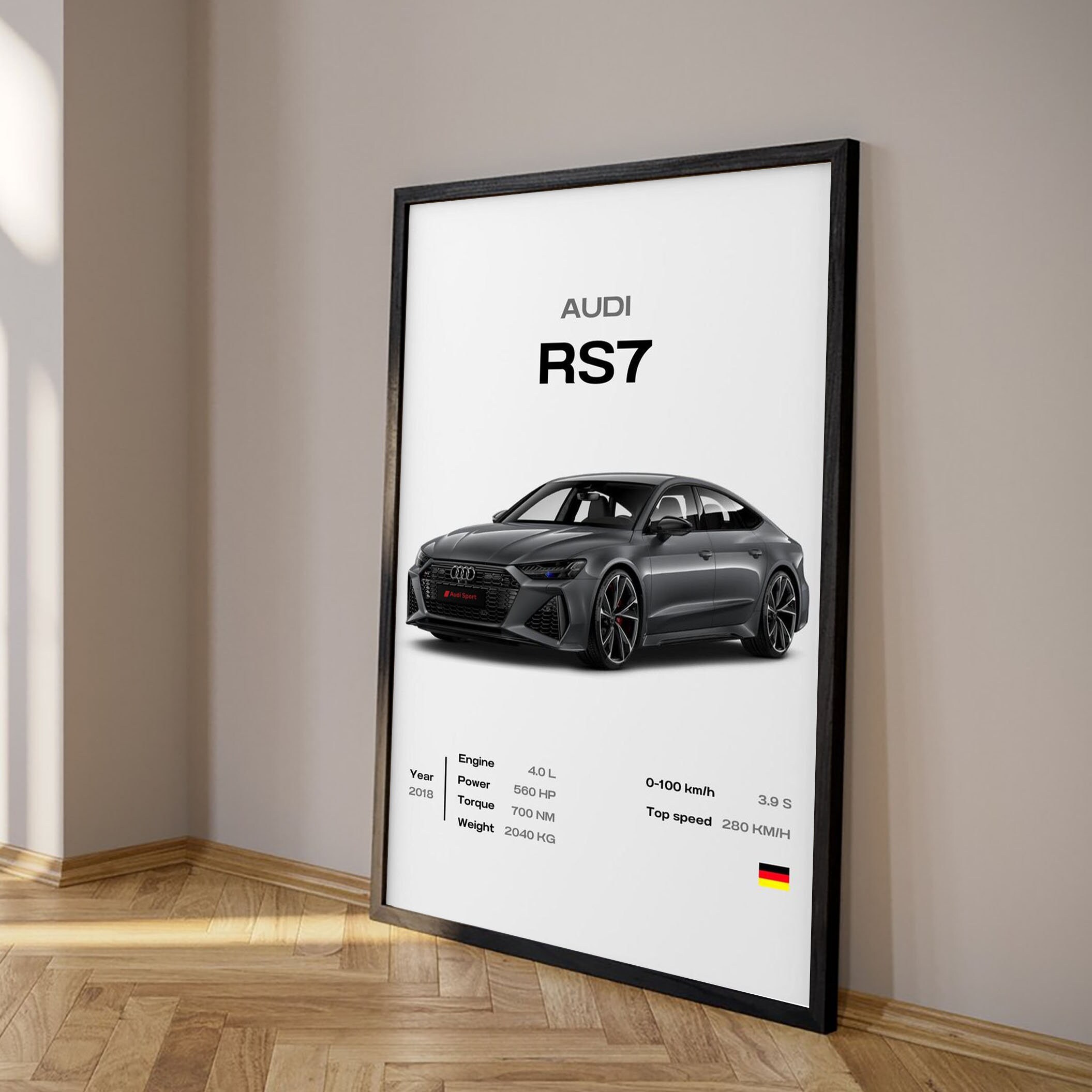 Audi RS7 Poster Mid Century Modern Car Poster Retro - Etsy Canada
