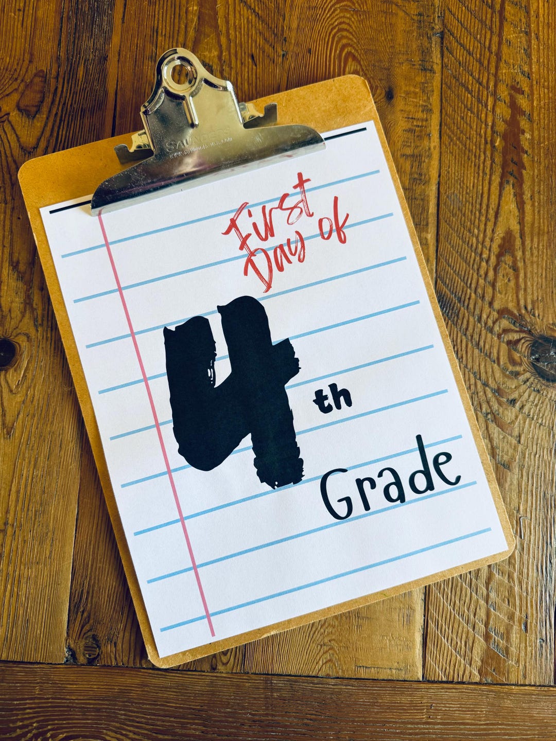 First Day of 4th Grade Printable - Etsy