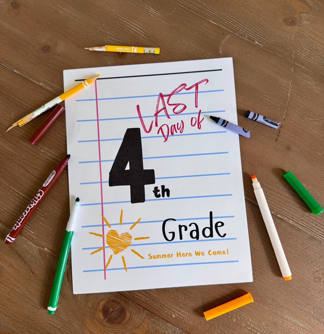 Last Day of 4th Grade Printable - Etsy