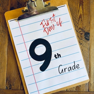 First Day of 9th Grade Printable - Etsy