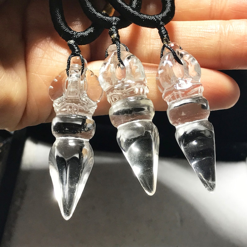 1 Pcs Clear Natural Quartz Crystal Amulet Dorje Phurba Pendant - Etsy