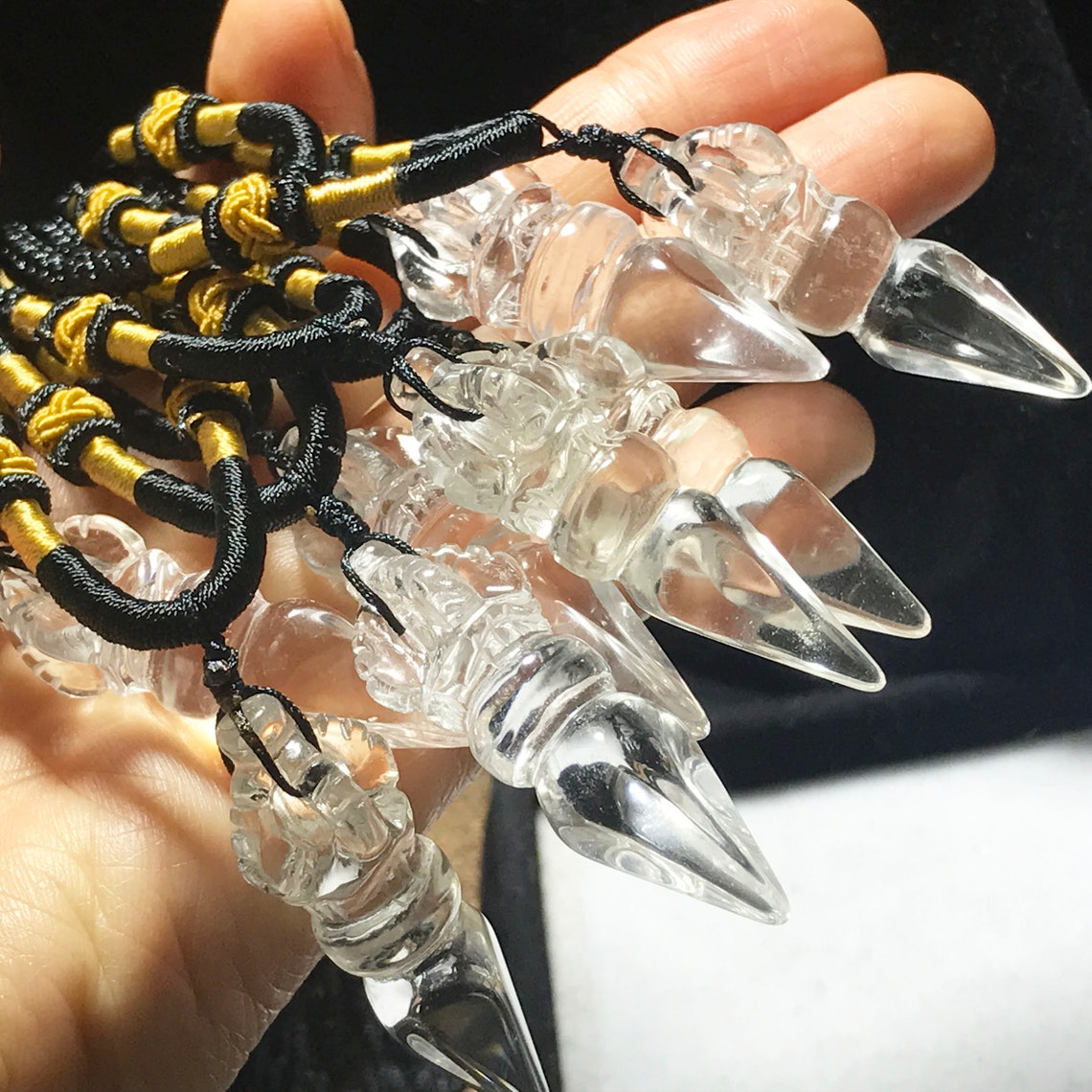 1 Pcs Clear Natural Quartz Crystal Amulet Dorje Phurba Pendant | Etsy