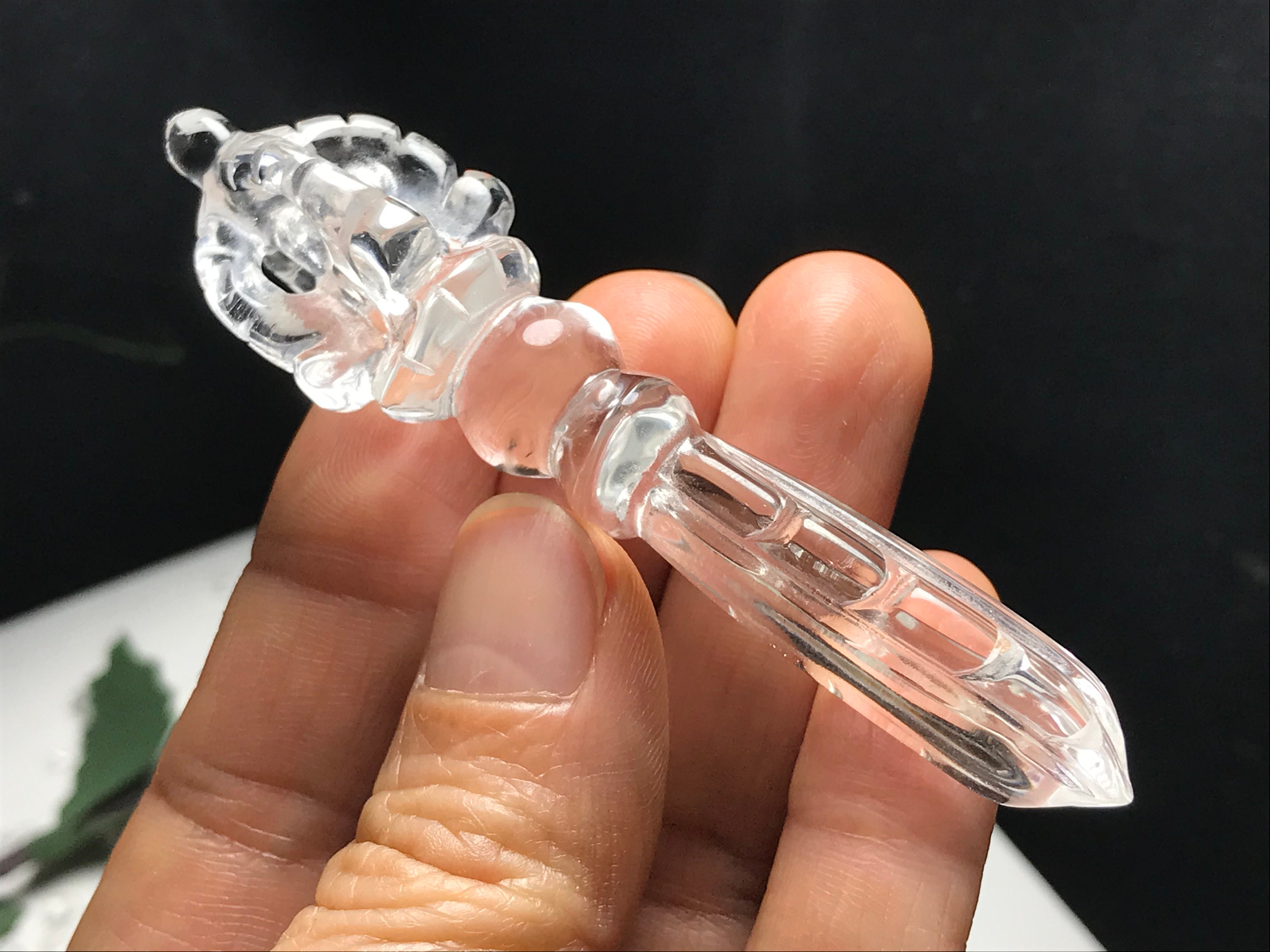 Clear Natural Quartz Crystal Amulet dorje sword Reiki Healing | Etsy