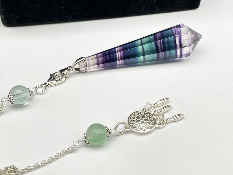 Fluorite Crystal Pendulum,dowsing Tool for Chakra, Sterling Silver ...