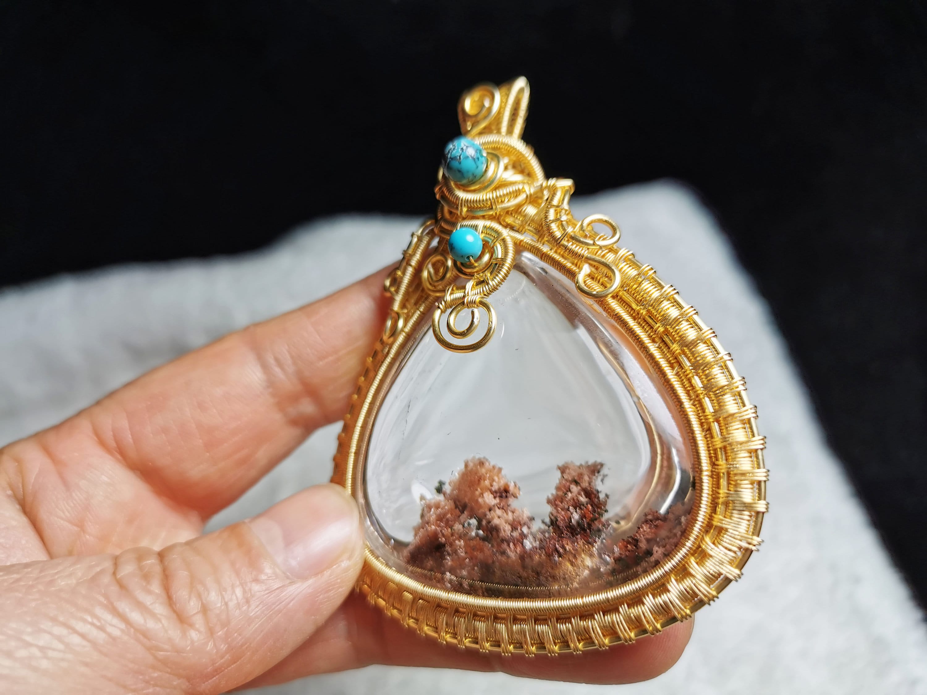 14k Gold Filled Wire Wrap Phantom Crystal Pendant, Reiki Healing - Etsy