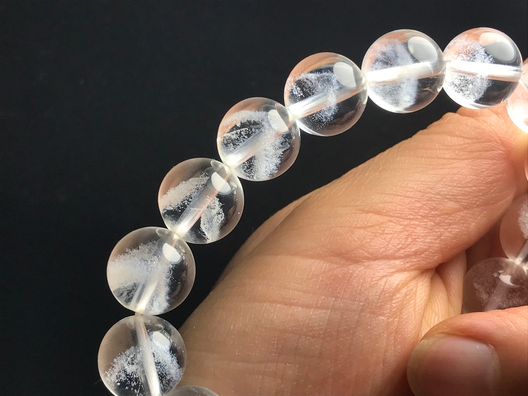Clear Phantom Crystal Quartz Bracelets, Round Beads,natural Crystal ...