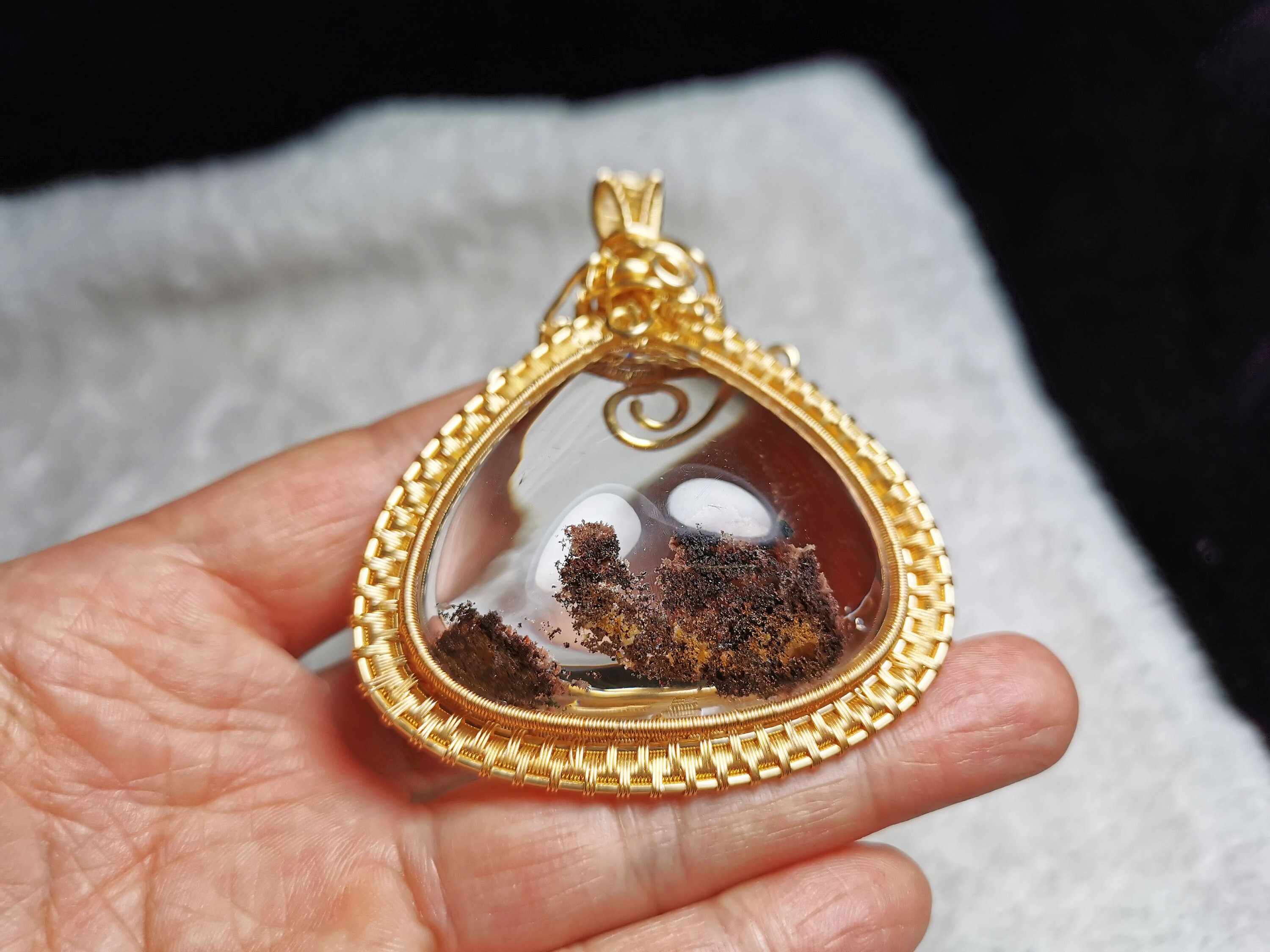 14k Gold Filled Wire Wrap Phantom Crystal Pendant, Reiki Healing - Etsy