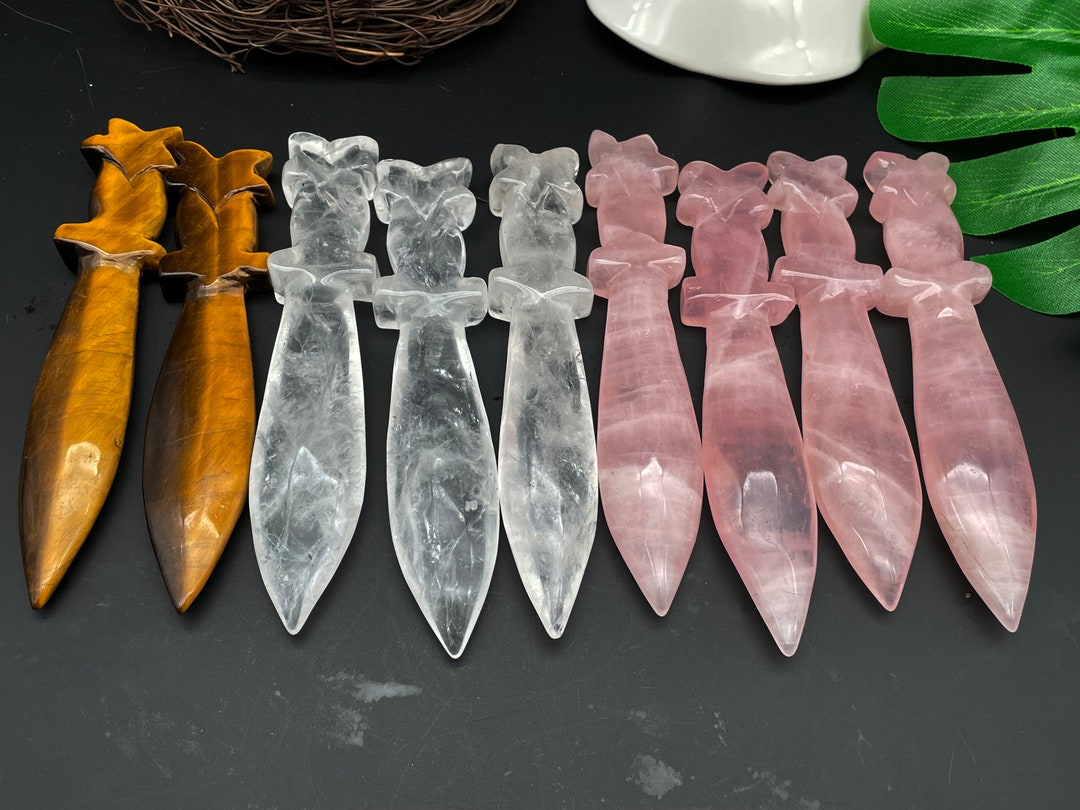 Quartz Crystal Dagger, Crystal Carved, Realistic, Reiki Healing ...