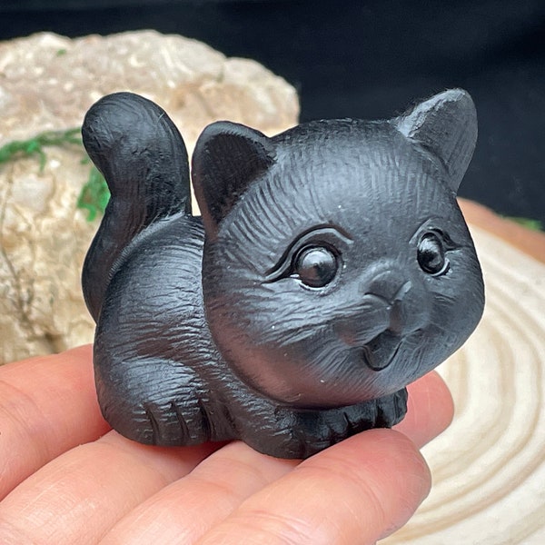 Polymer Clay Miniature Couple of Grey Cats , Cute Figurine Fimo Cats ...