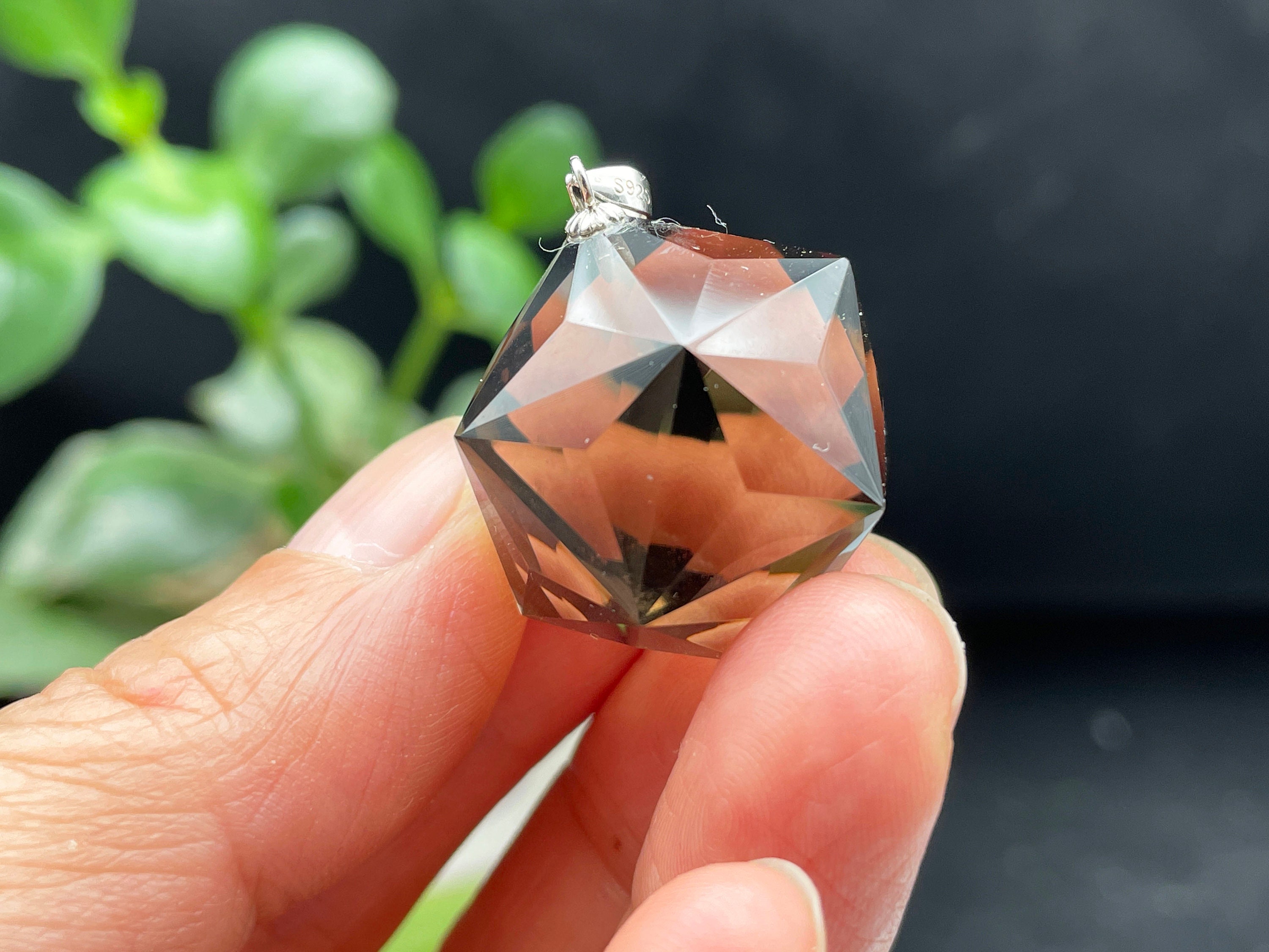 Smoky Quartz 60 Sided Shpere Pendant Natural Crystal - Etsy UK