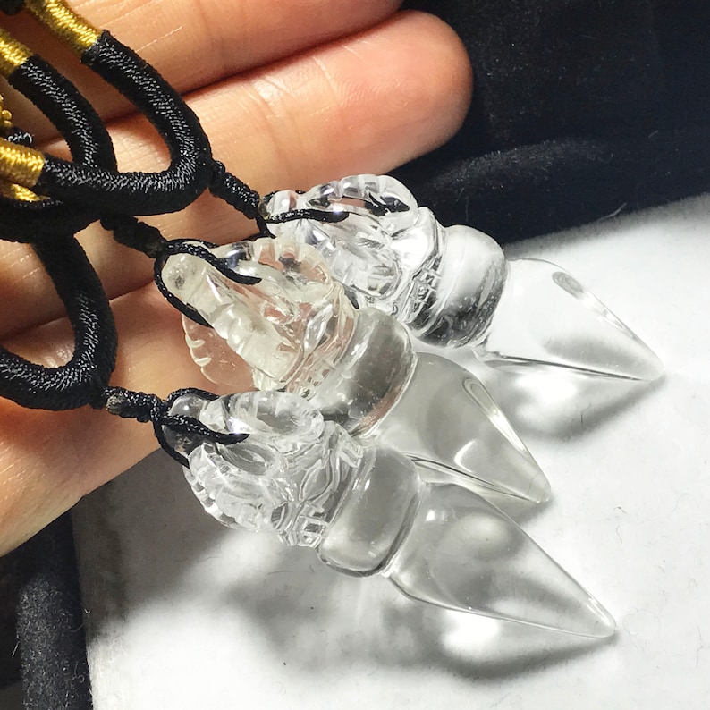 1 Pcs Clear Natural Quartz Crystal Amulet Dorje Phurba Pendant - Etsy