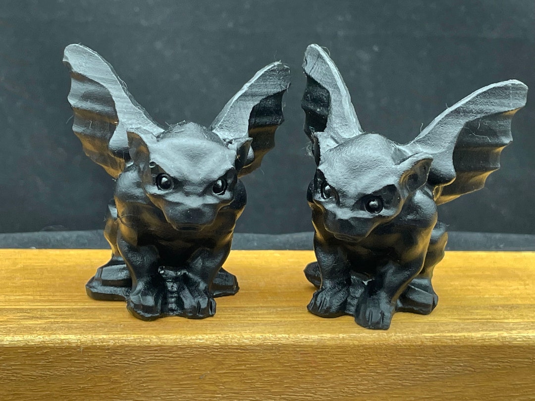 Natural Obsidian Crystal Gargoyle, Hand Carved, Housewarming Gift, Home ...