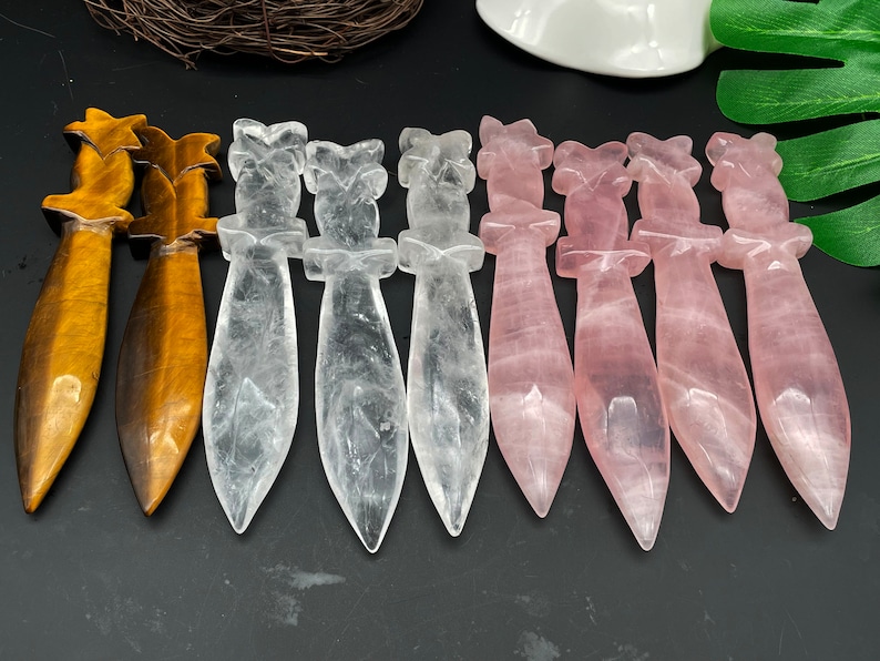 Quartz Crystal Dagger, Crystal Carved, Realistic, Reiki Healing ...