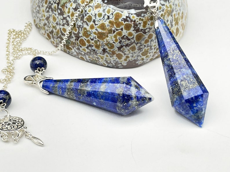 Lapis Lazuli Pendulum,dowsing Tool for Chakra, Sterling Silver Pendant ...