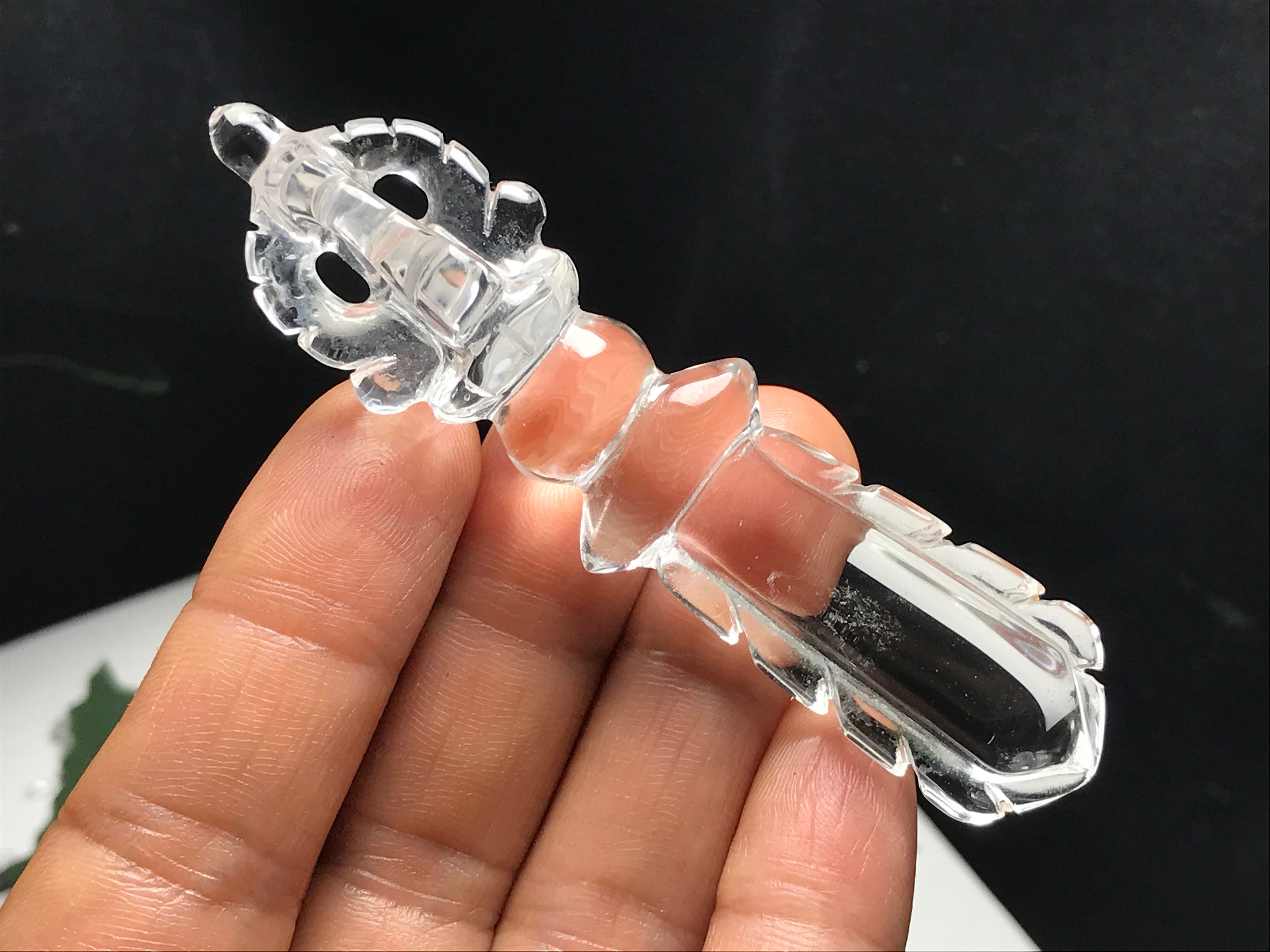 Clear Natural Quartz Crystal Amulet Dorje Sword Reiki Healing | Etsy