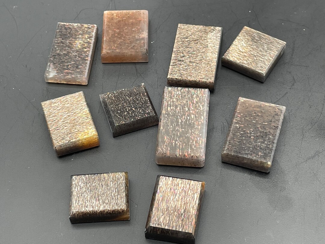 Rainbow Meteor Shower, Rectangular Sunstone, Jewelry Carved, Reiki ...