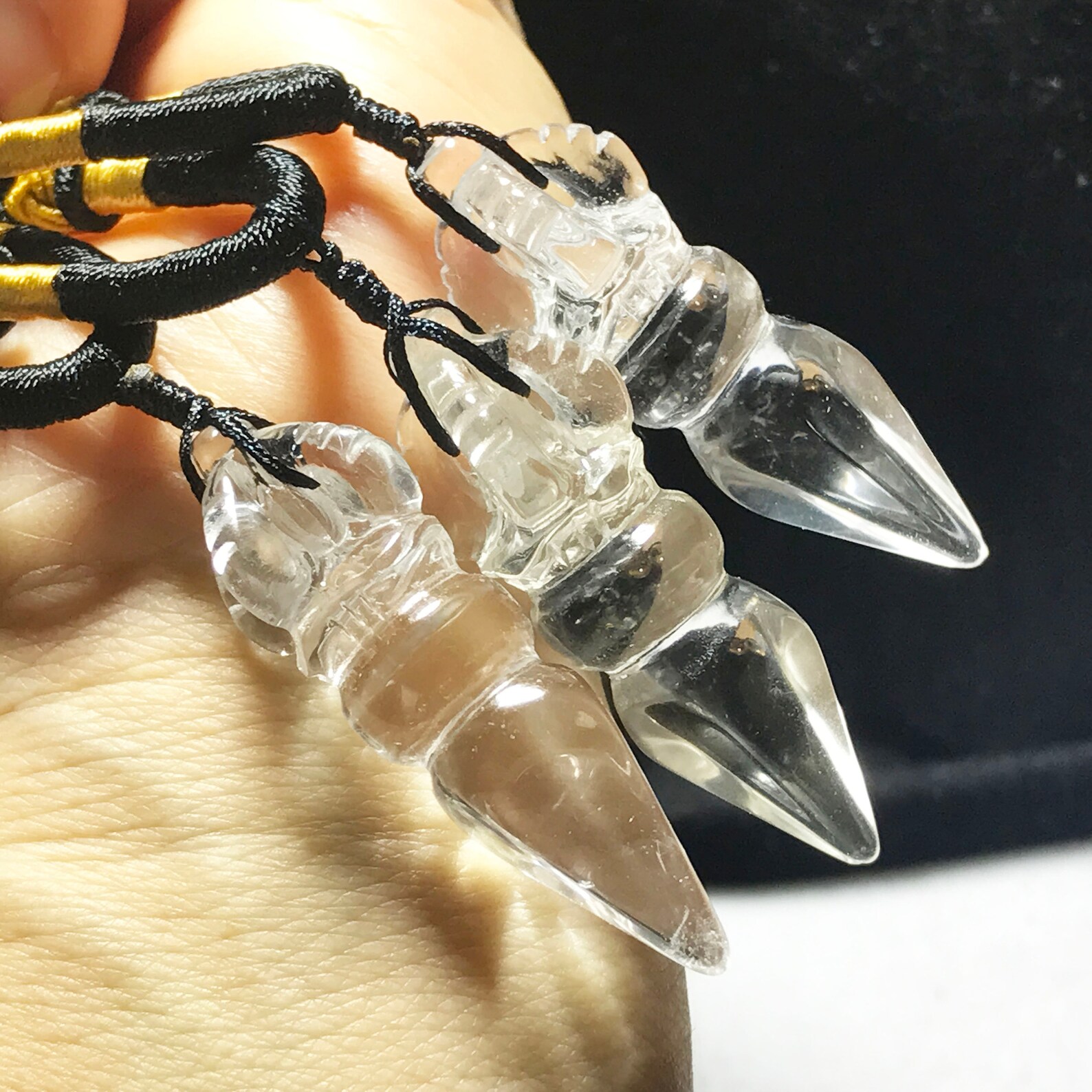 1 Pcs Clear Natural Quartz Crystal Amulet Dorje Phurba Pendant | Etsy