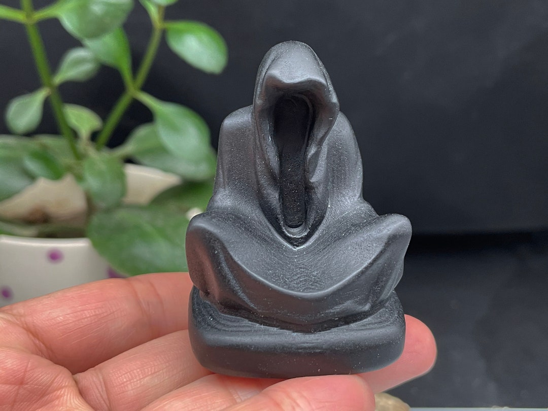 Natural Obsidian Carved Grim Reaper,quartz Crystal , Home Decor,reiki ...