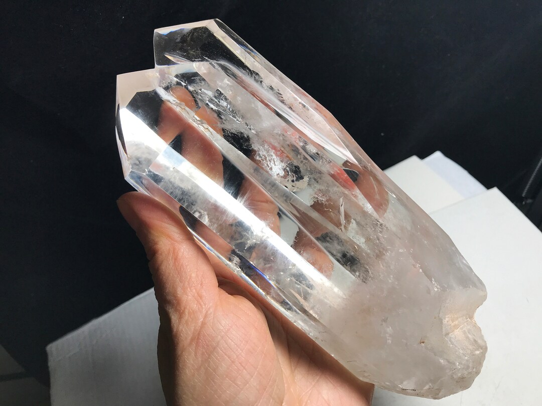 Natural Crystal Quartz Twins Point Wand Specimen Energy Spiritual Reiki ...