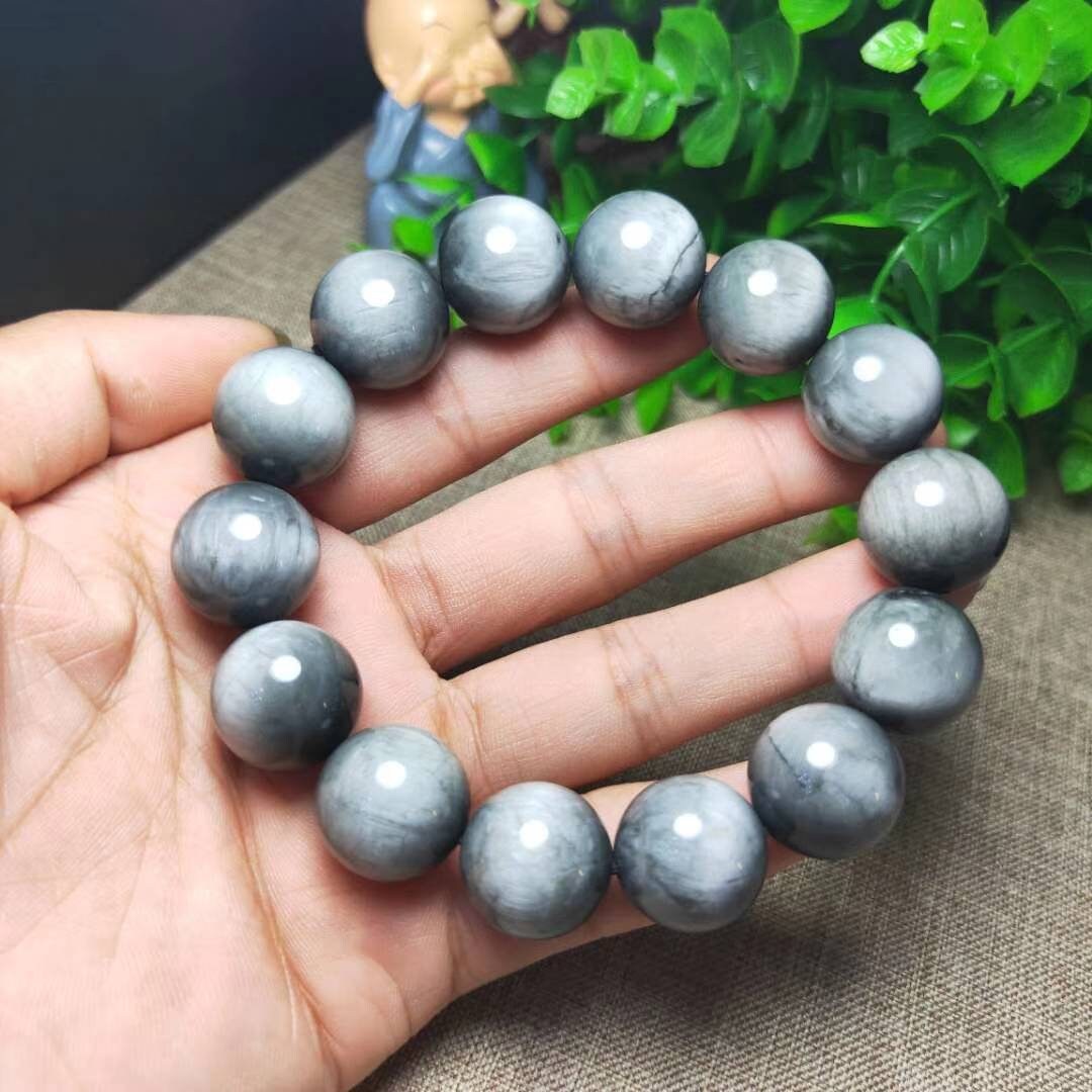 Natural Hawkeye Stone Stretch Deads Bracelets Reiki Healing - Etsy