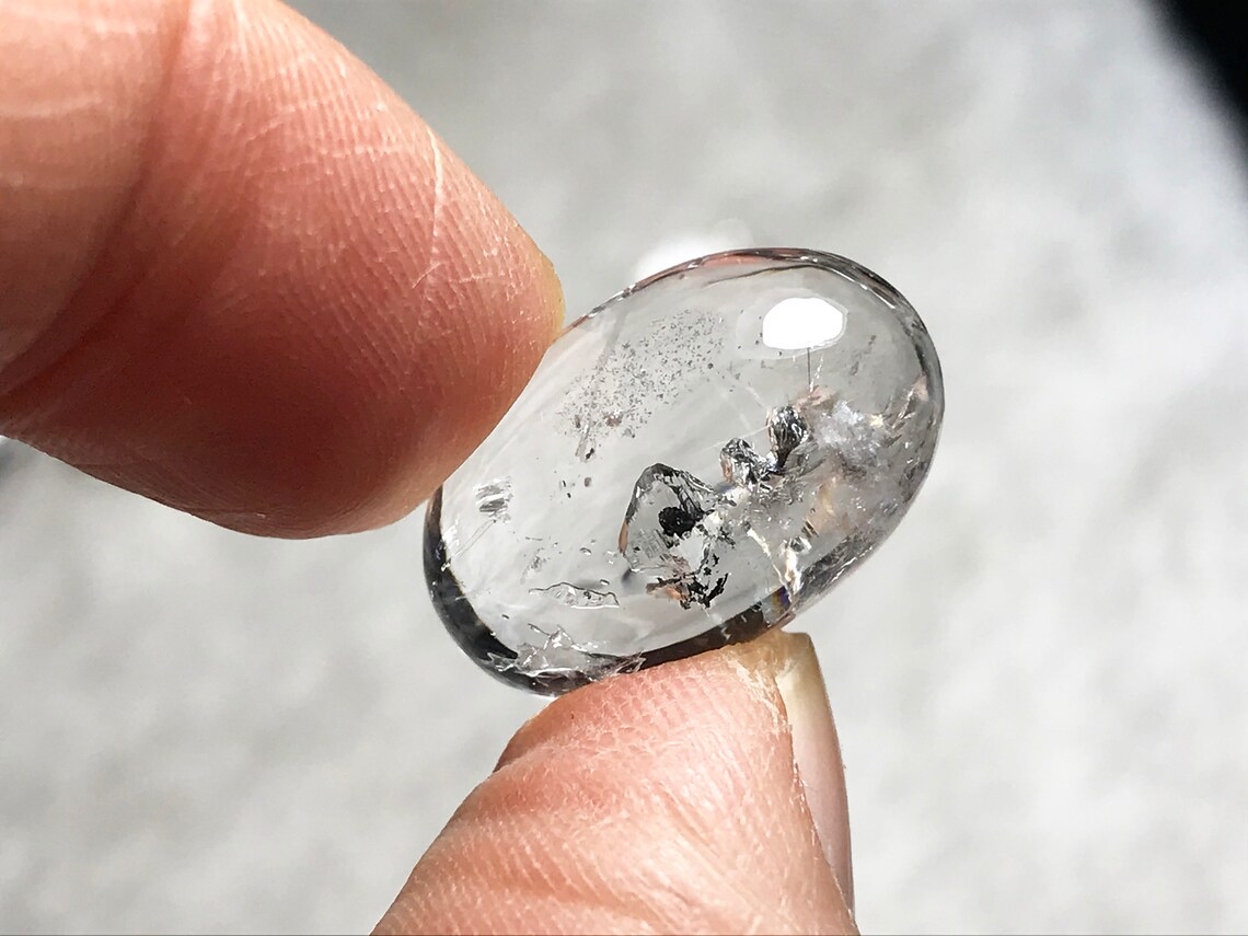 Natural Black Quicksand Moving bubble Enhydro quartz crystal | Etsy