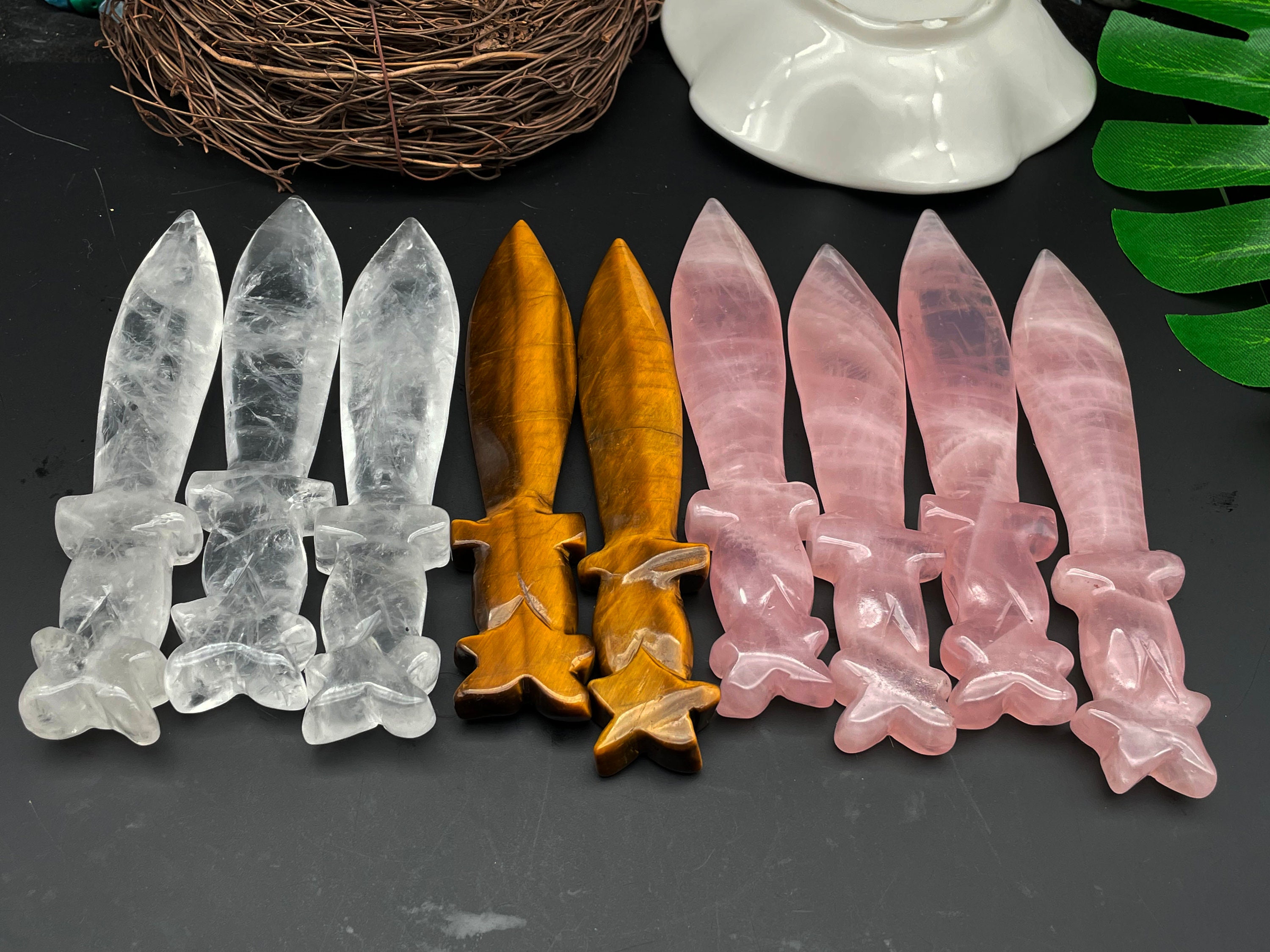 Quartz Crystal Dagger, Crystal Carved, Realistic, Reiki Healing ...