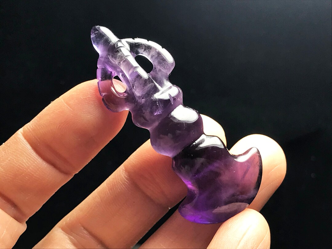 Amethyst Natural Quartz Crystal Amulet Dorje Axe Reiki Healing 08 - Etsy