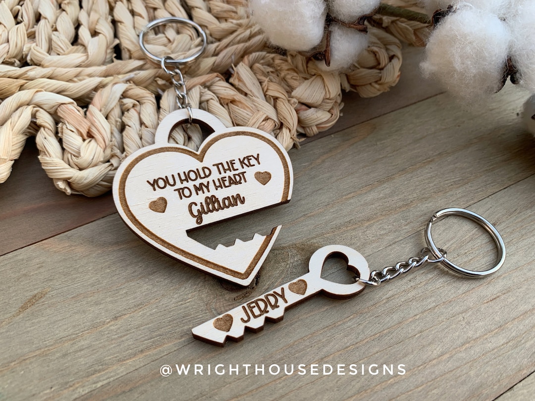 You Hold the Key to My Heart Keychain Set Personalized Couples Keychain ...