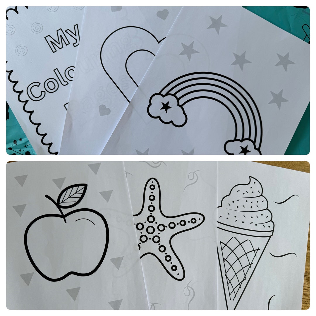 44 Page Printable Colouring Pages/sheets, Digital - 42 Pages Plus Front ...