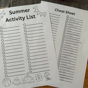 Printable Summer Activity List With Individual Wish Lists and a Free ...