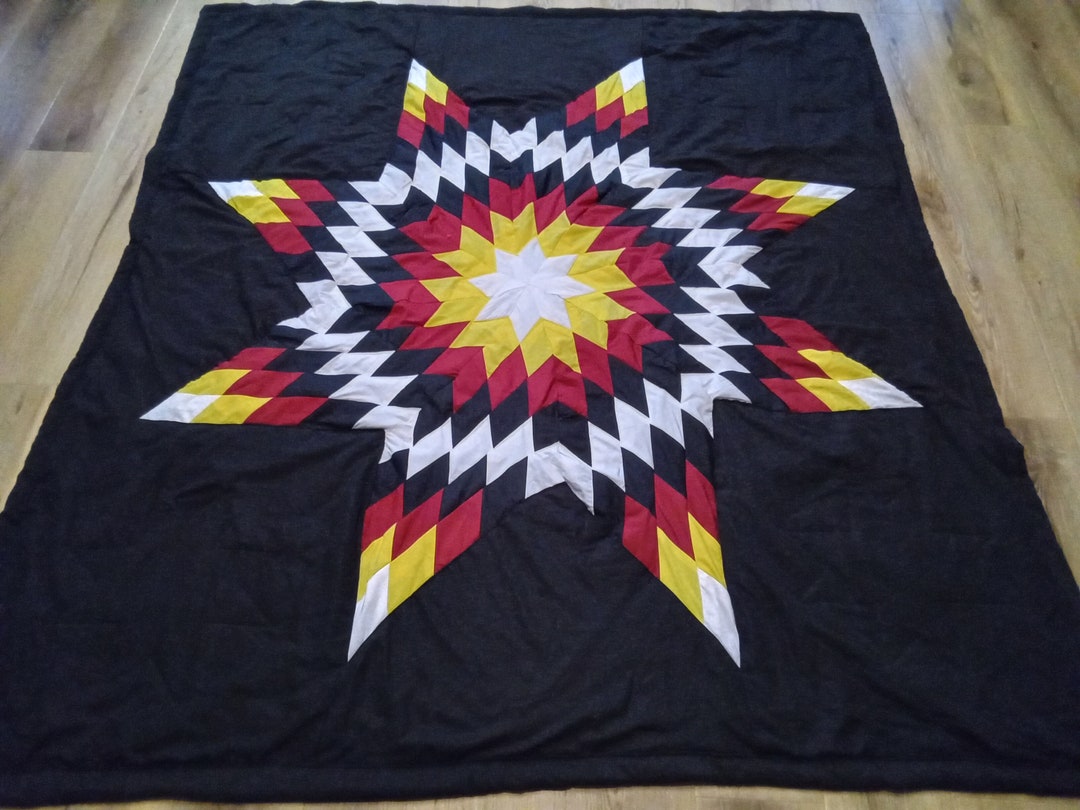 Native American Star Quilt Black - Etsy