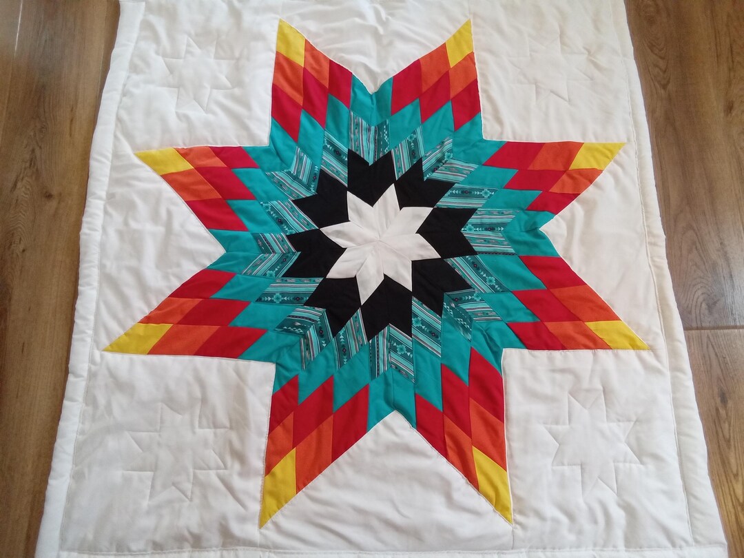 Authentic Native American Baby Star Quilt White - Etsy