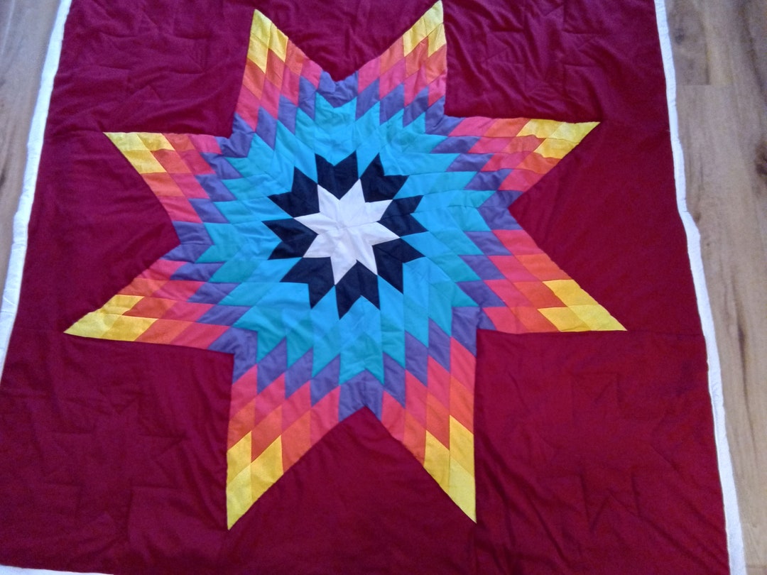 Native American Star Quilt Red - Etsy