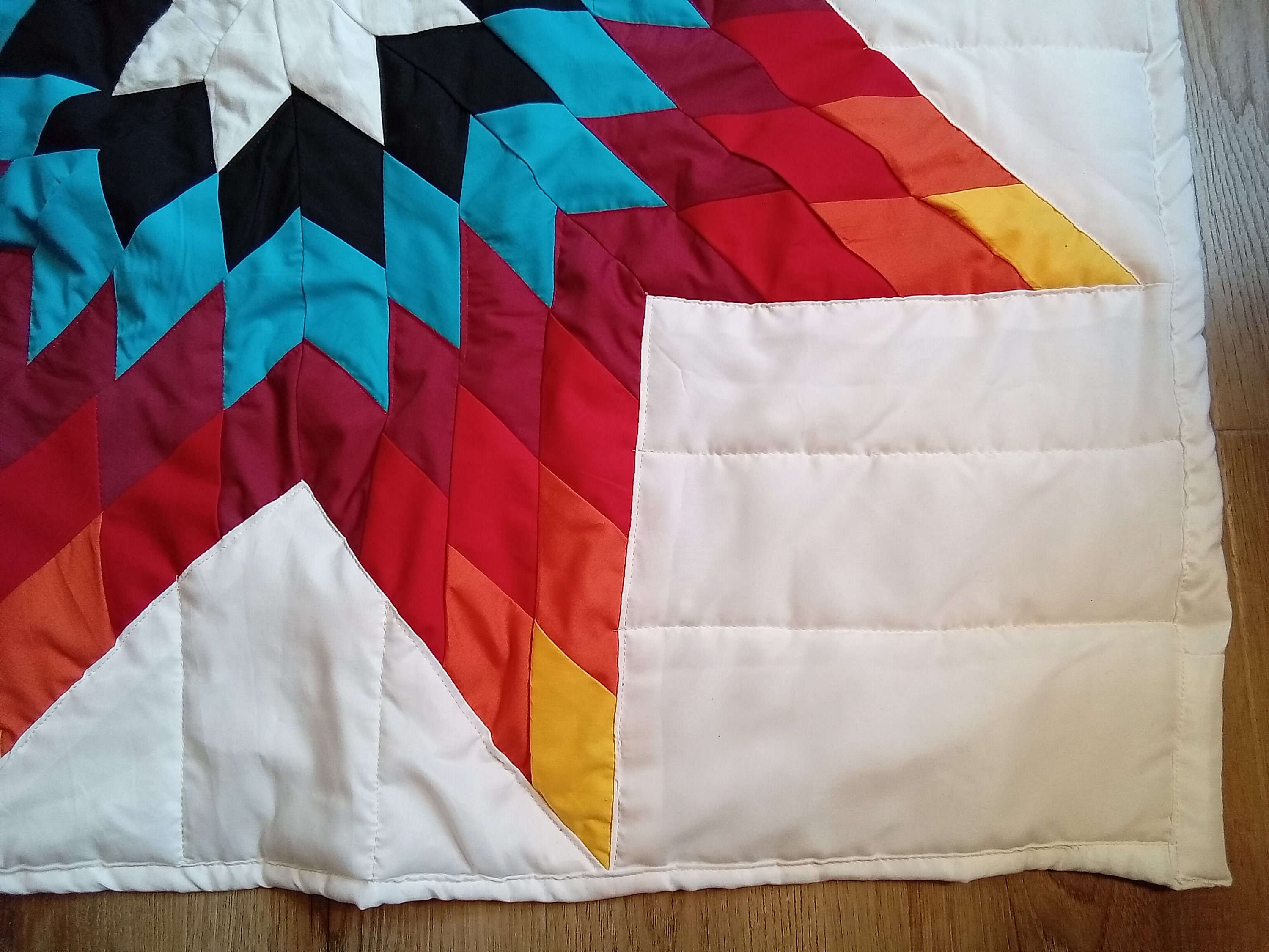 Native American Star Baby Quilt White - Etsy