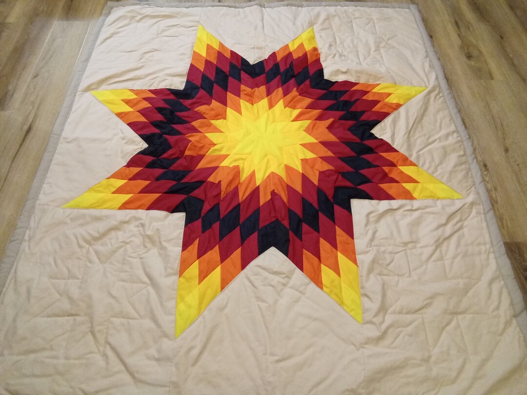 Native American Star Quilt Beige - Etsy