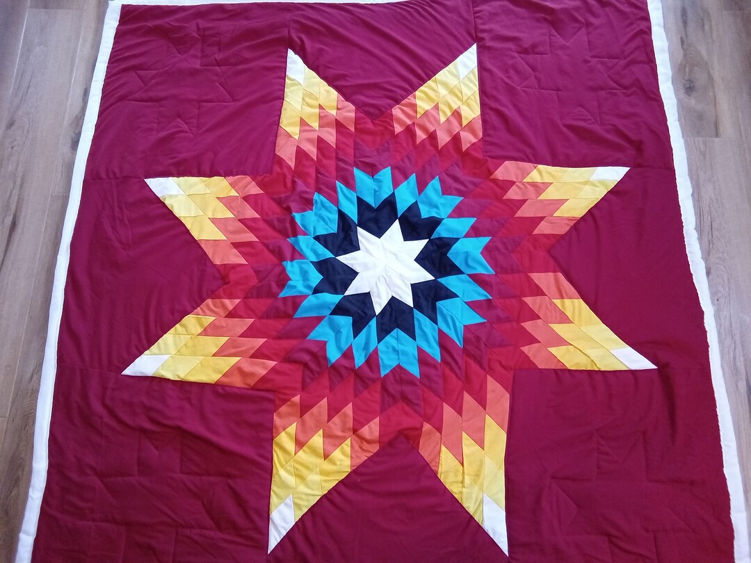 Native American Star Quilt Red - Etsy