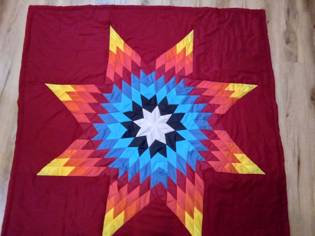 Native American Star Quilt Red - Etsy