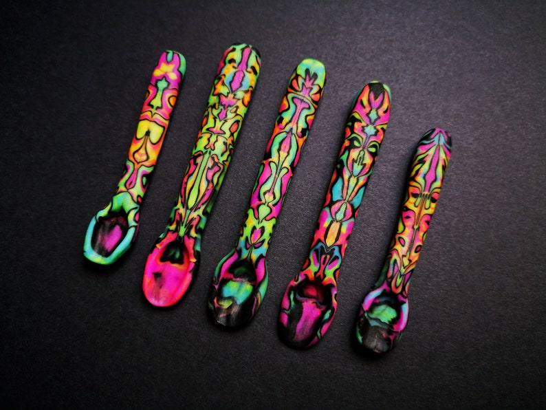 UV Spoon Pendant, Neon Rainbow With Necklace of Your Choice. - Etsy