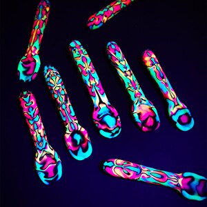 UV Spoon Pendant, Neon Rainbow With Necklace of Your Choice. - Etsy