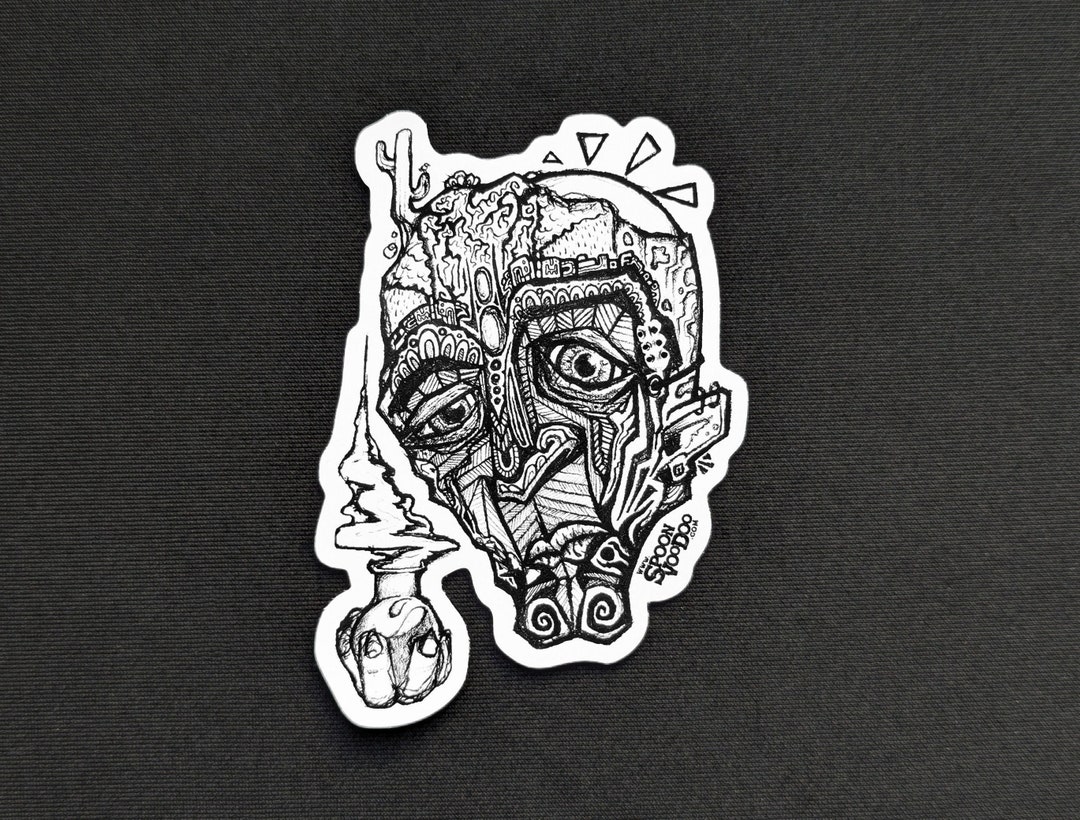 Potion Face Sticker: Psychedelic Hand-illustrated Vinyl Art - Etsy