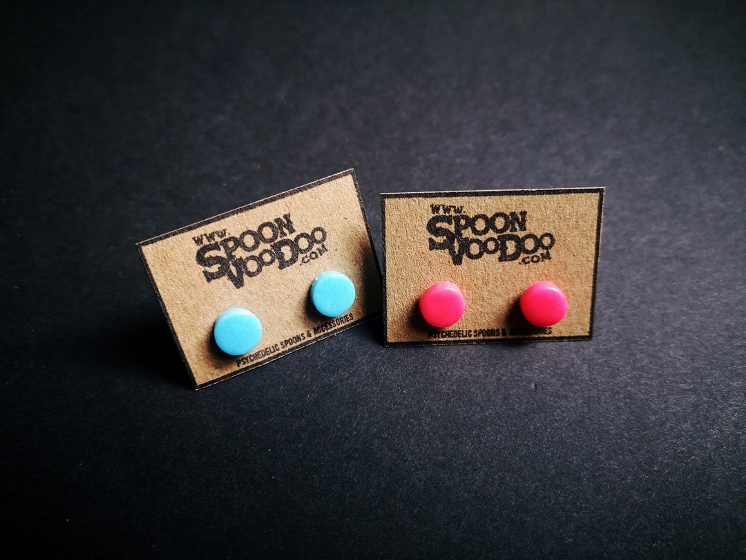UV Reactive Neon Studs | Pink or Blue Matching Pair - Etsy