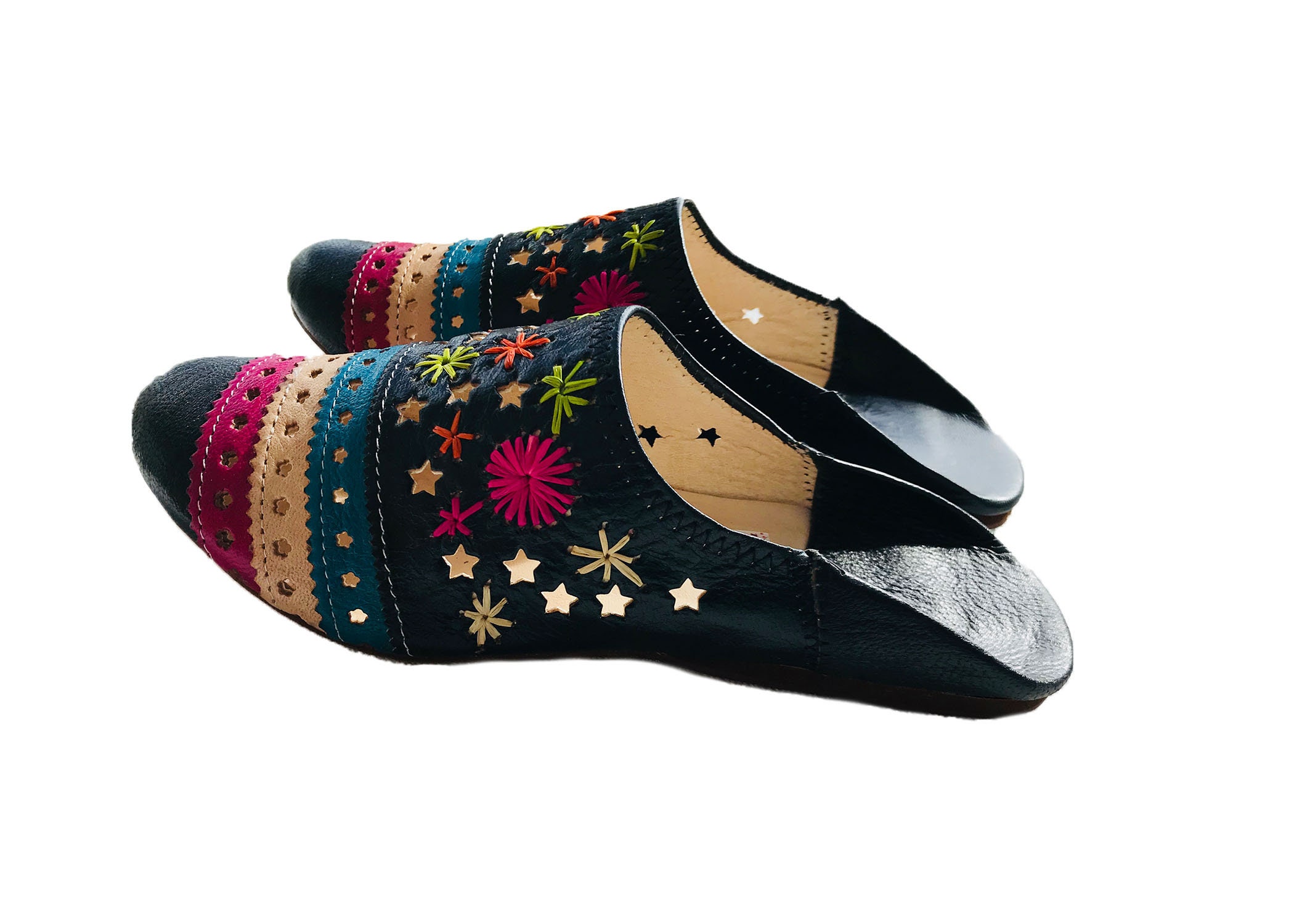 Leather Handmade Moroccan Berber Shoes Sandals Hand Sewn in Morocco ...