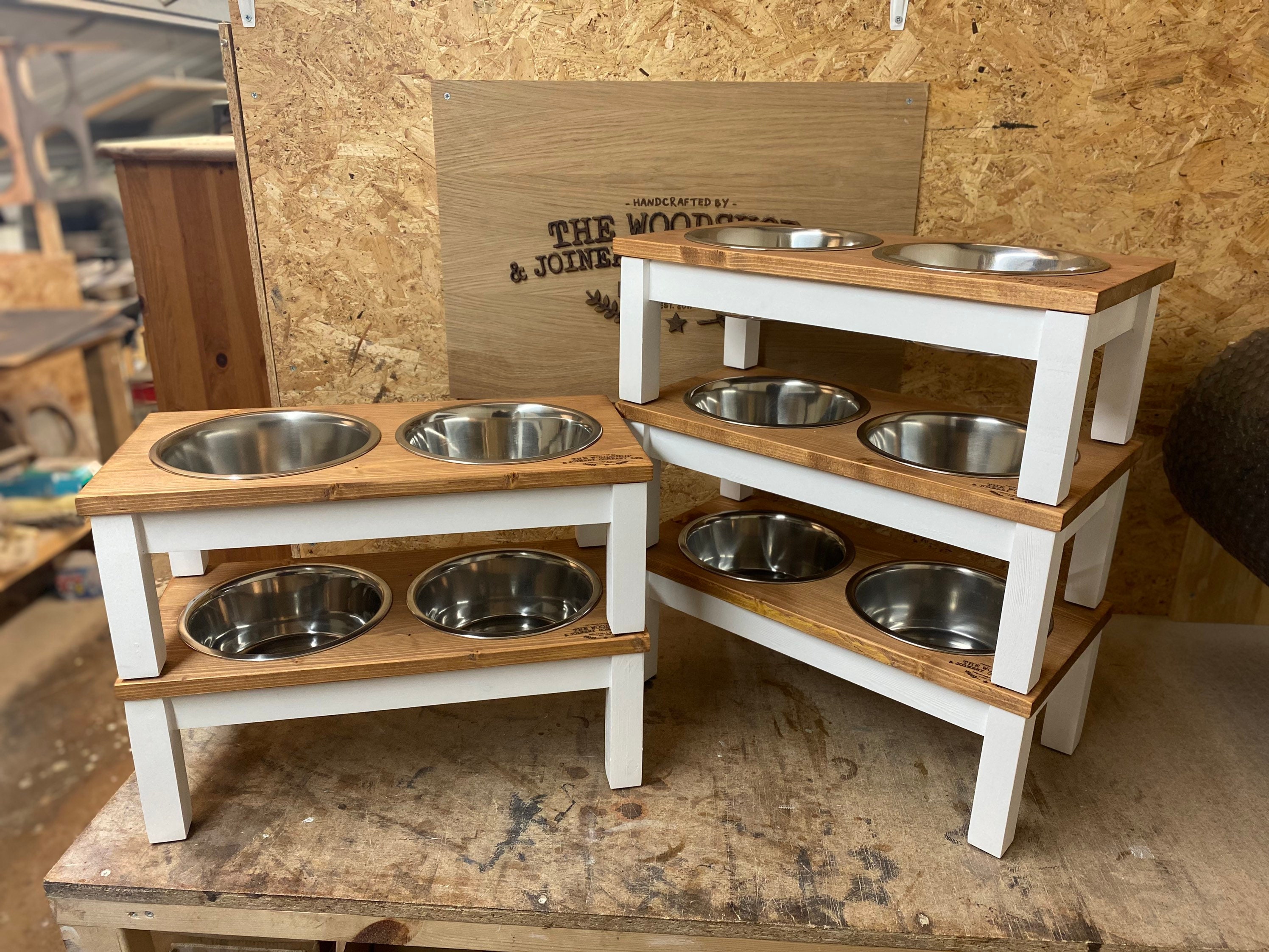 Personalised Medium Farmhouse Dog Feeder Pet Feeding Table - Etsy UK