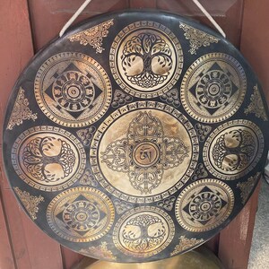 50cm-100cm Auspicious Symbols With Vajra Carved Super Fine Tibetan Gong ...