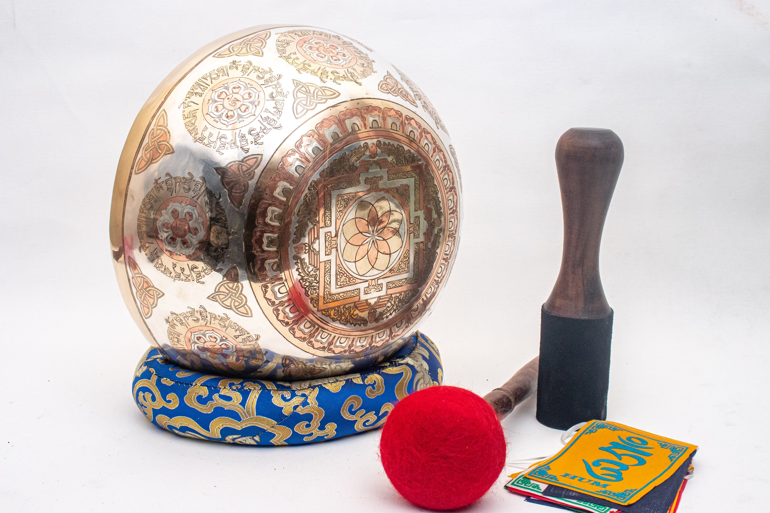 9" Ratna Sambhav With Auspicious Signs Silver and Gold Plated Superbly ...