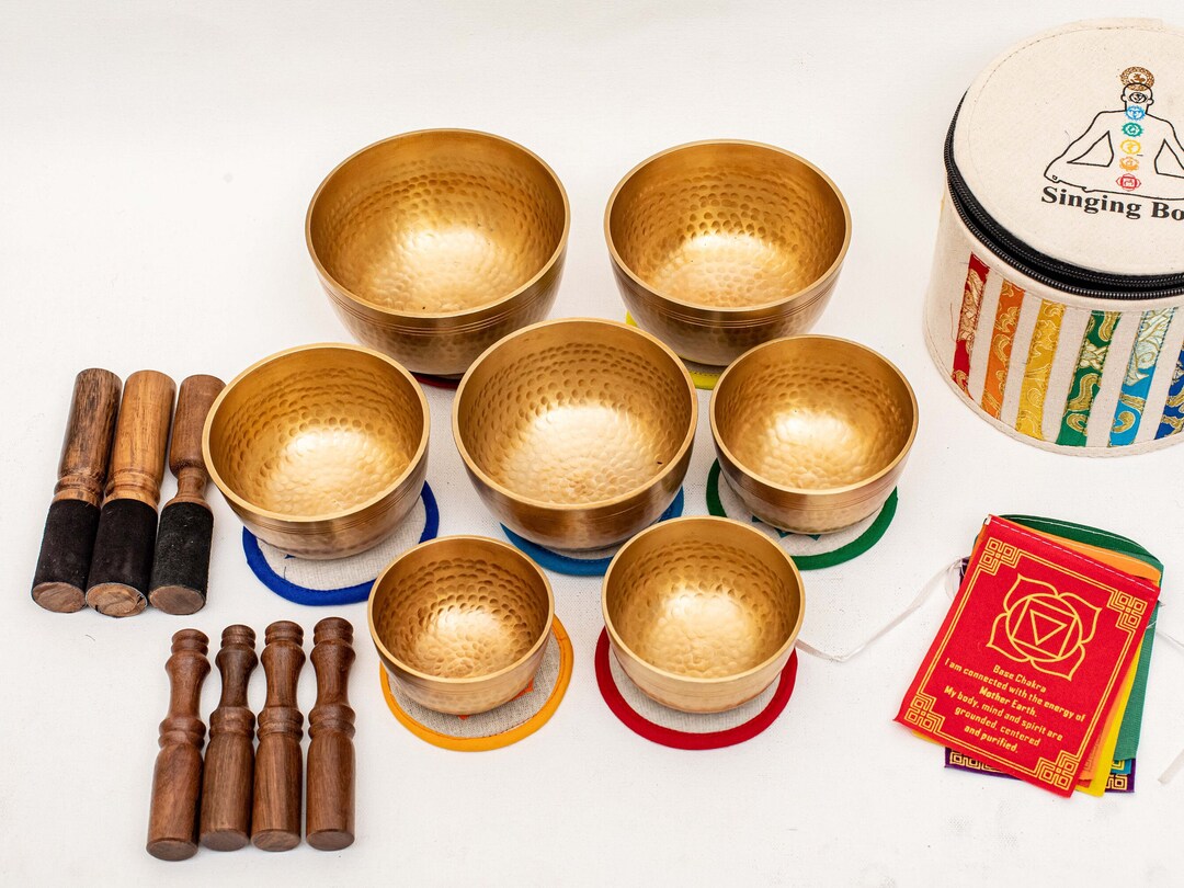 Experience the Magic of Tibetan Hand-beaten Singing Bowls - Complete 7 ...