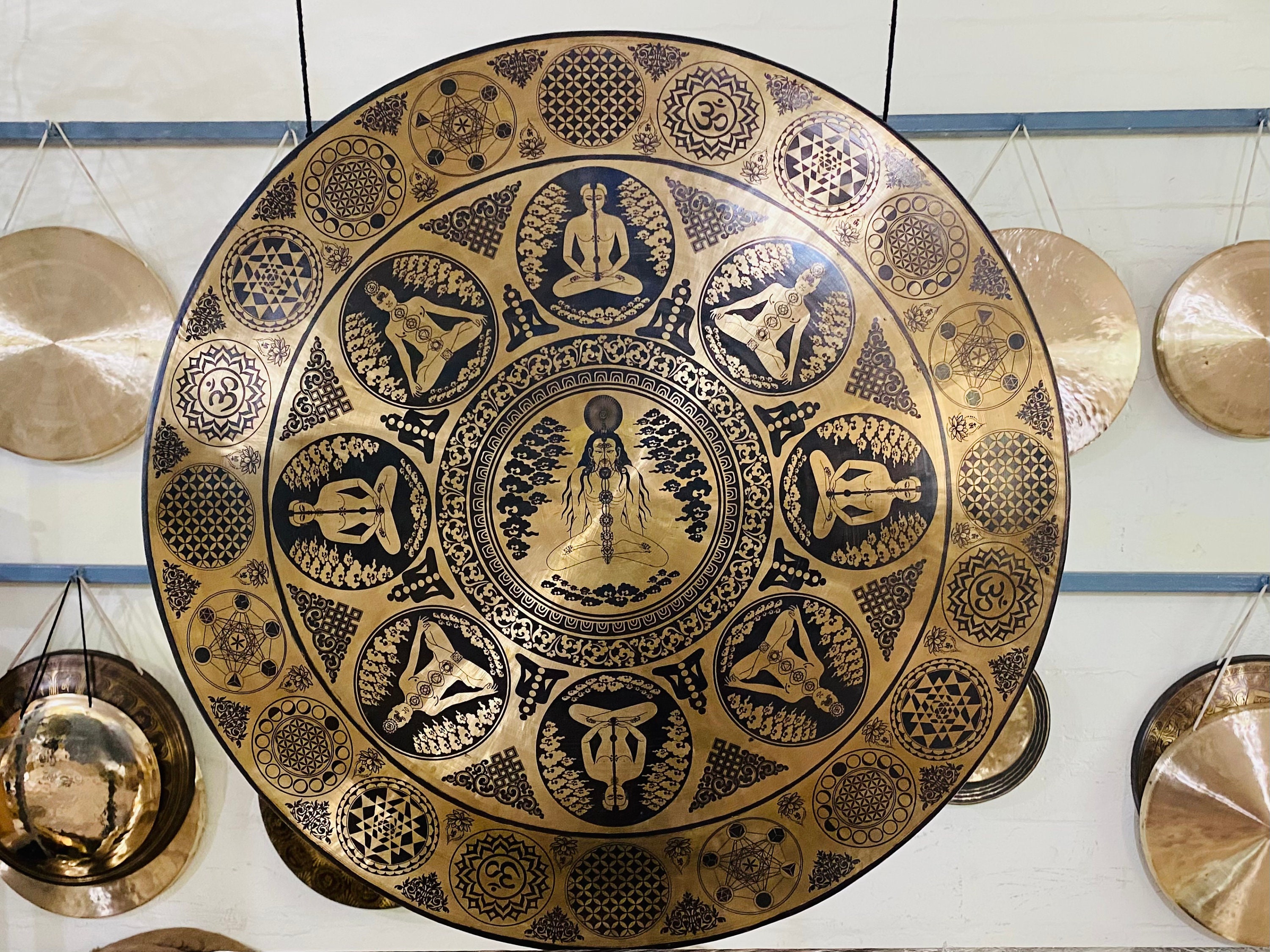 Meditating Yogi With Auspicious Symbols Engraved Perfect Sound - Etsy