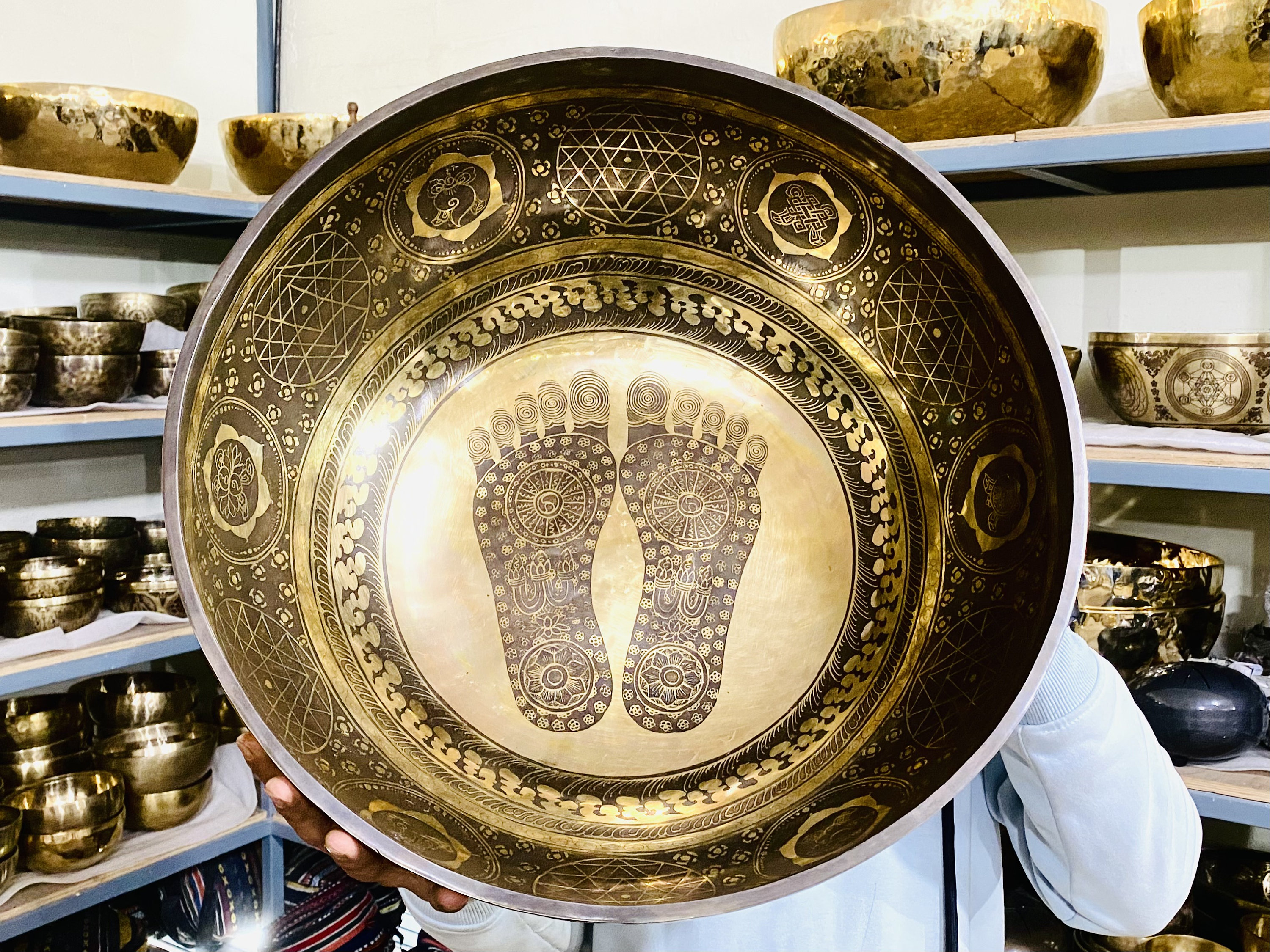 Large Buddha Feet Standing Therapy Bowl- a Harmonious Masterpiece-best ...